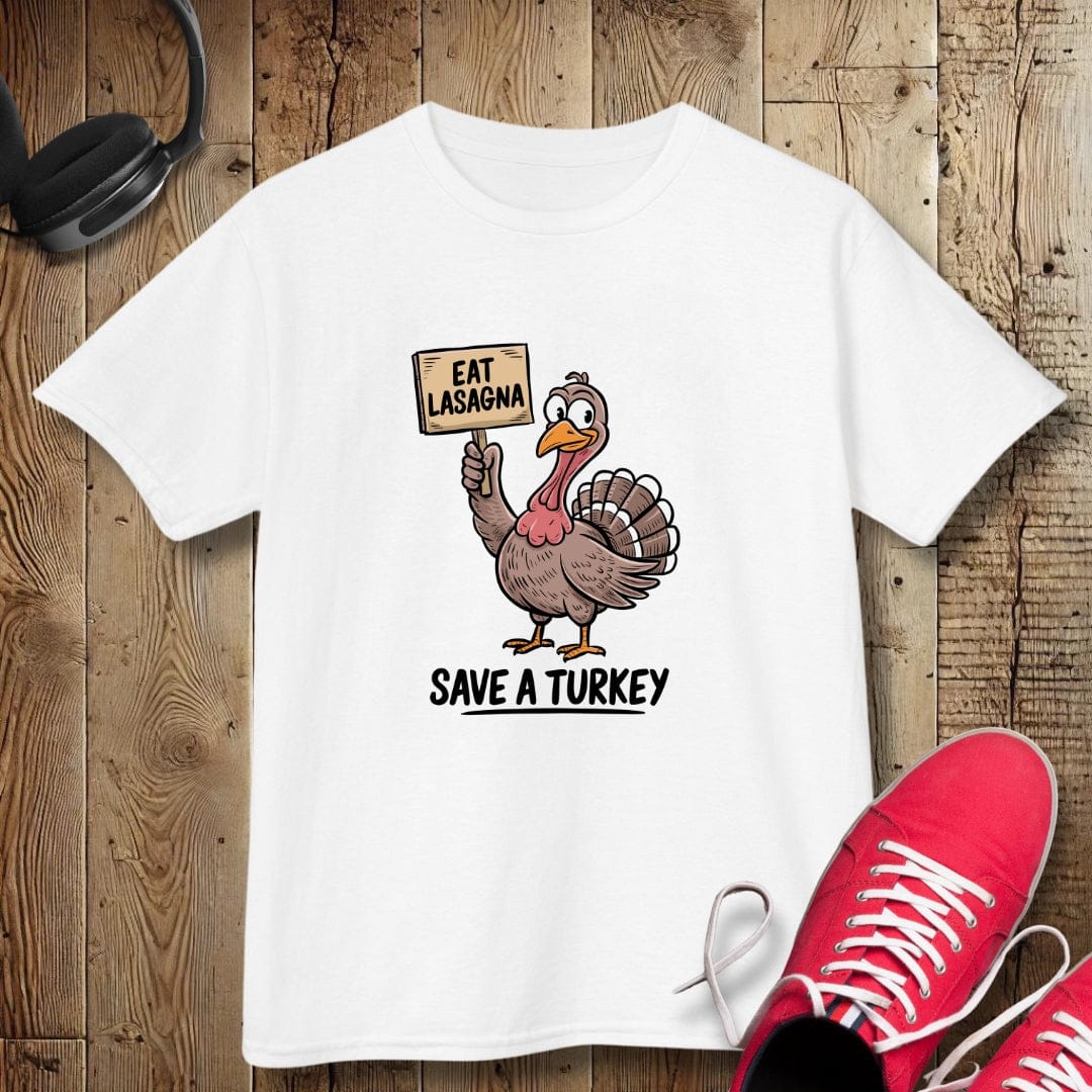 Eat Lasagna Save a Turkey Kids Tee – Paisano Prints