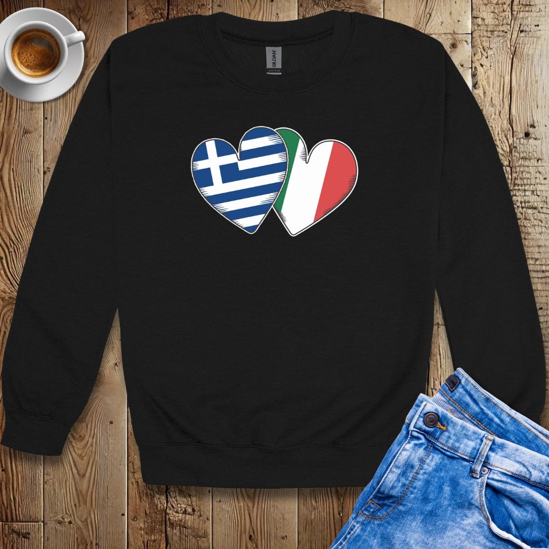 Half Greek Half Italian Crew Neck Sweatshirt – Paisano Prints