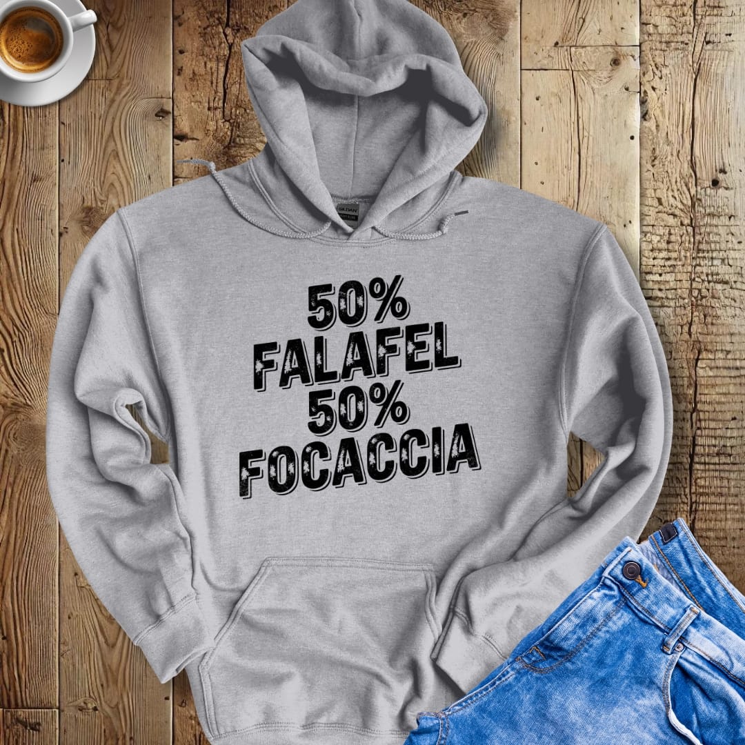 50% Falafel 50% Focaccia Half Lebanese Italian Hoodie Sweatshirt ...
